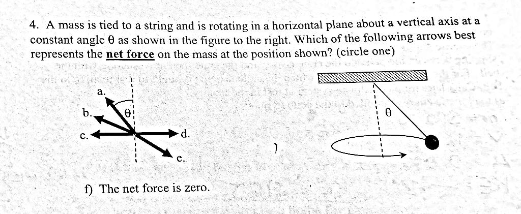 Solved A mass is tied to a string and is rotating in a | Chegg.com