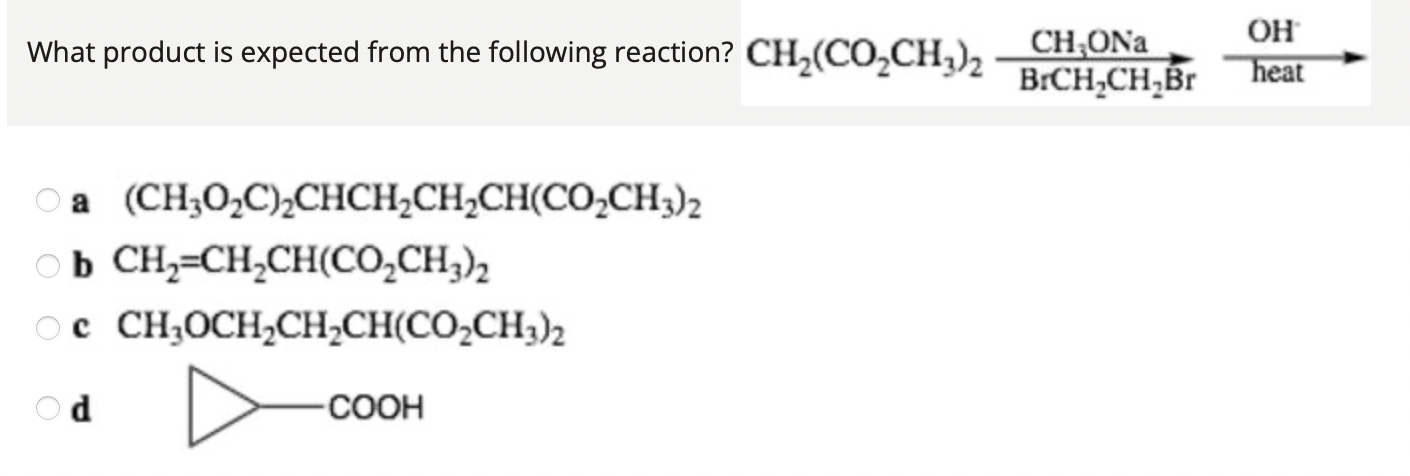 Solved What product is expected from the following reaction? | Chegg.com