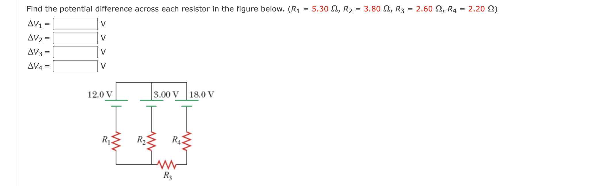 Solved Find the potential difference across each resistor in | Chegg.com