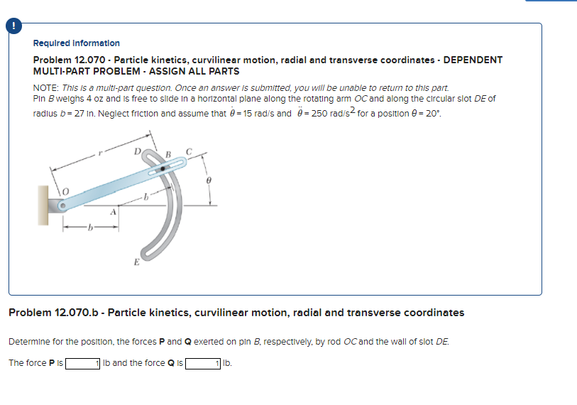 Solved Required Information Problem 12.070 - Particle | Chegg.com