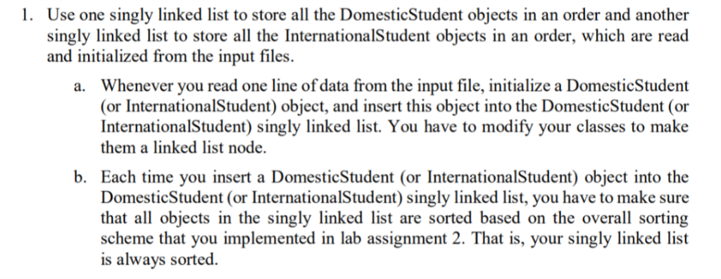 Solved for this assignment we are supposed to make singly | Chegg.com