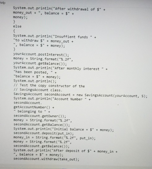 Solved Task #1 Extending the BankAccount Class 1. Copy the | Chegg.com Solved Task #1 Extending the BankAccount Class 1. Copy the | Chegg.com
