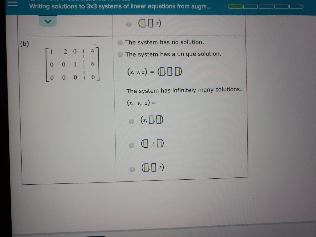 Solved O SYSTEMS OF EQUATIONS AND MATRICES Writing solutions | Chegg.com