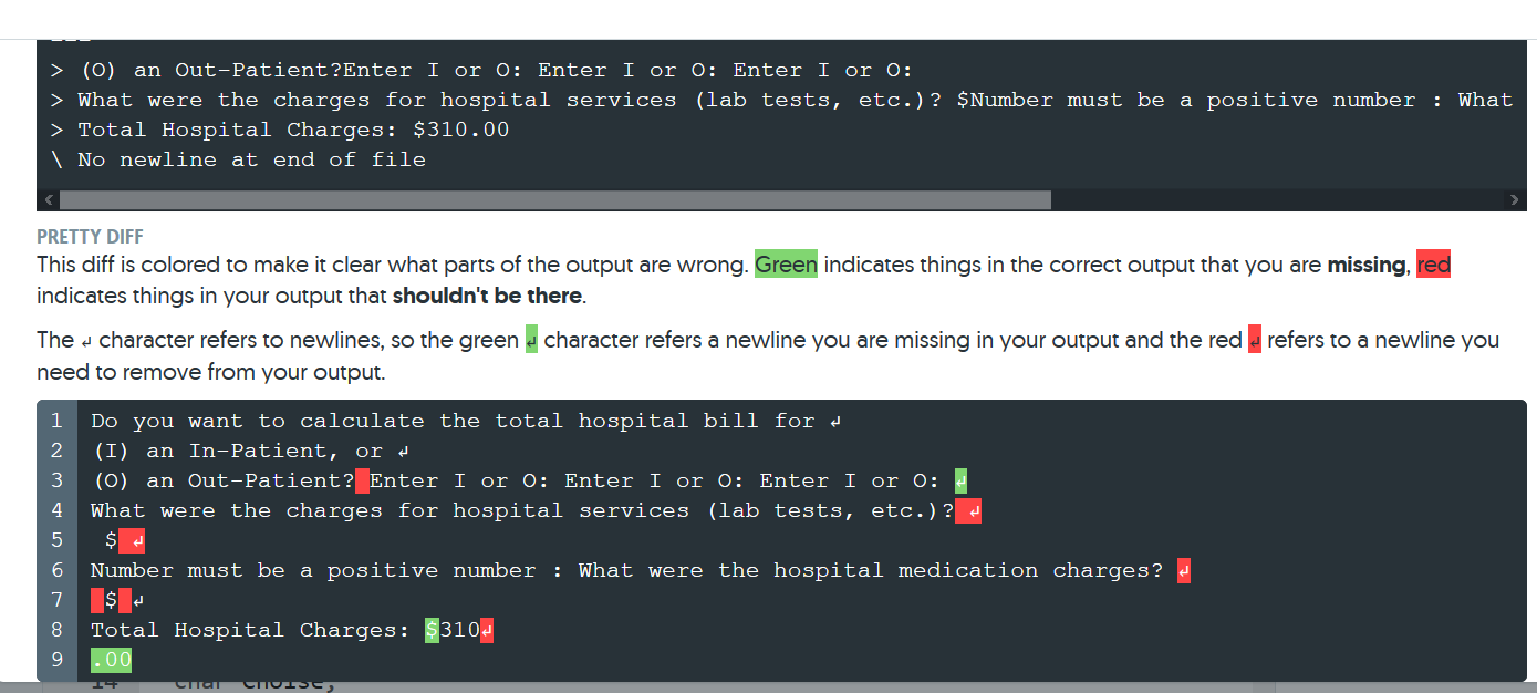 Solved I need help in adding .00 decimal points for my total | Chegg.com