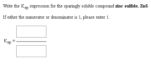 Solved Write the Ksp expression for the sparingly soluble | Chegg.com