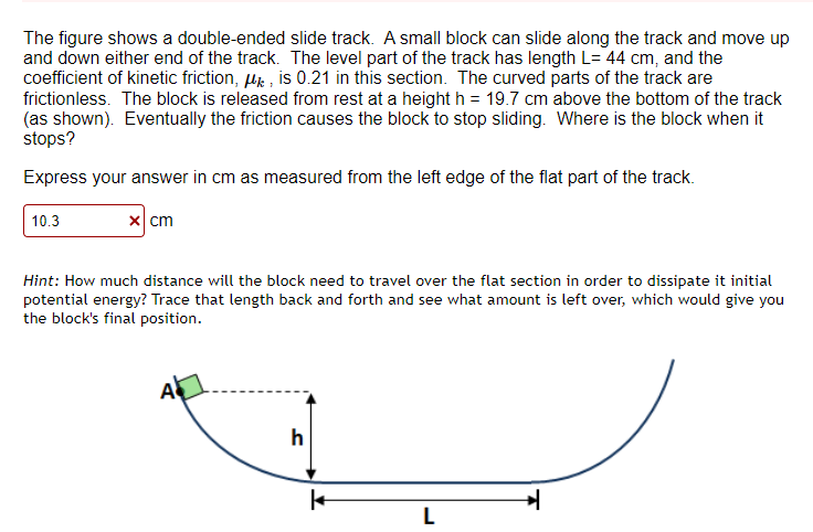 Solved The figure shows a double-ended slide track. A small | Chegg.com