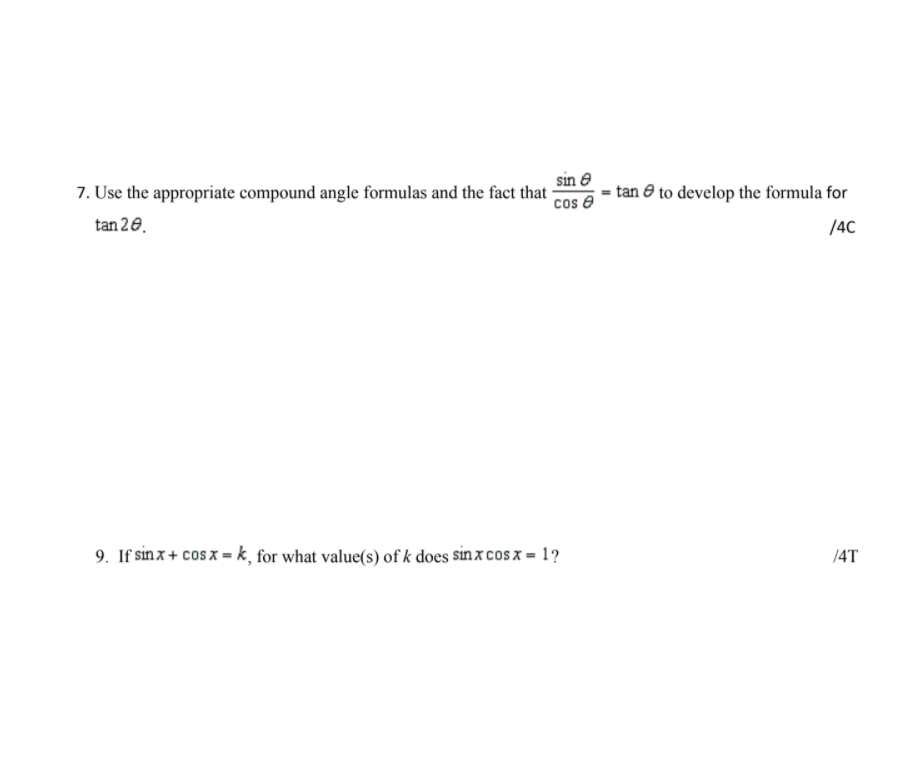 Solved 7. Use the appropriate compound angle formulas and | Chegg.com