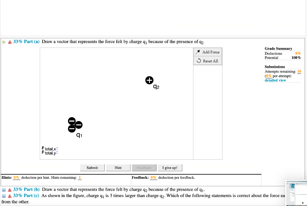 A 33\% Part (a) Draw a vector that represents the | Chegg.com