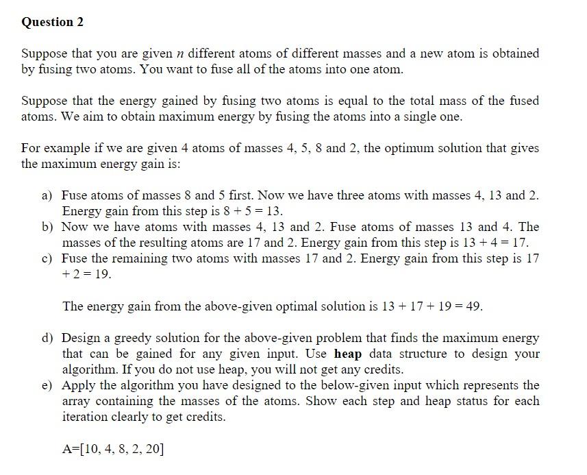 Solved Question 2 Suppose that you are given n different | Chegg.com