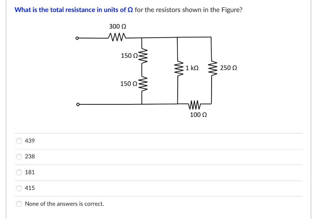 Solved What is the total resistance in units of 12 for the | Chegg.com
