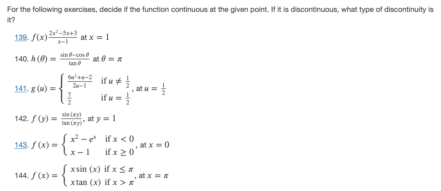 Solved For the following exercises, decide if the function | Chegg.com