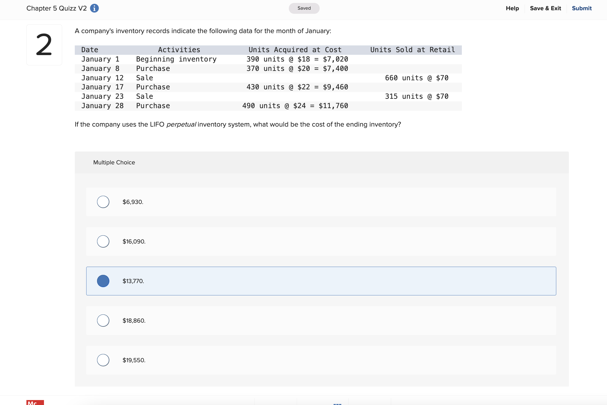 Solved A company's inventory records indicate the following | Chegg.com