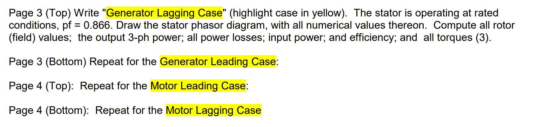 Solved ELEC 3600. Problem H7. The 3-phase Synchronous | Chegg.com