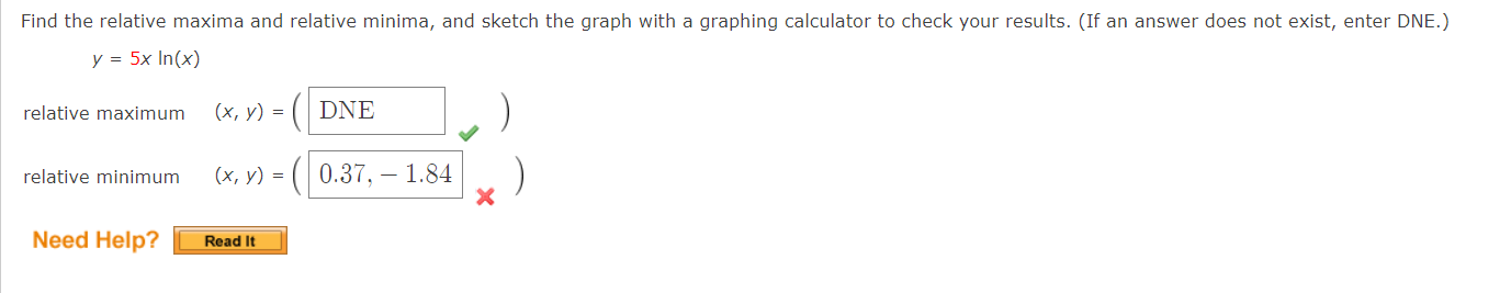 Solved Find the relative maxima and relative minima, and | Chegg.com