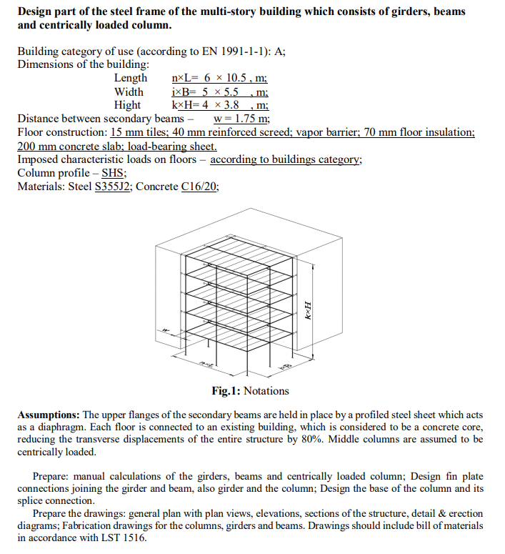Design part of the steel frame of the multi-story | Chegg.com