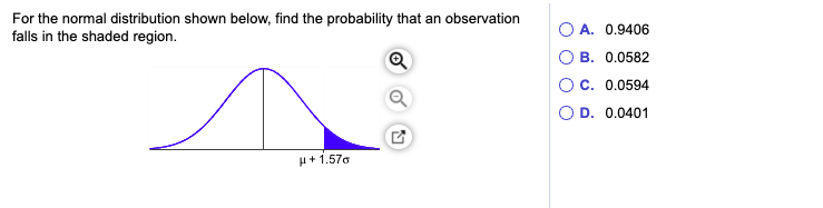 Solved For the normal distribution shown below, find the | Chegg.com