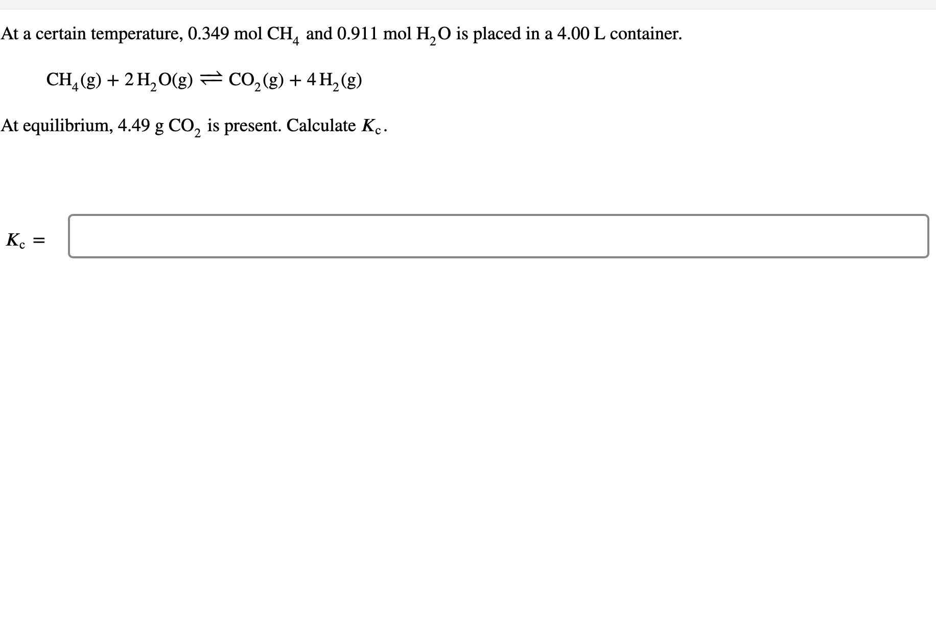 Solved At a certain temperature, 0.349molCH4 ﻿and | Chegg.com