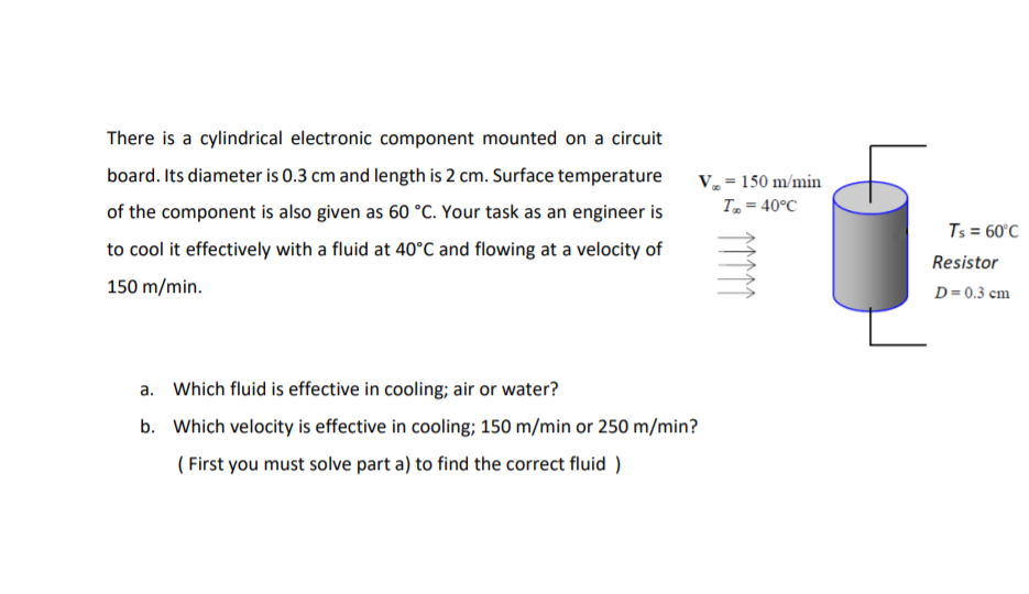 Solved There is a cylindrical electronic component mounted | Chegg.com