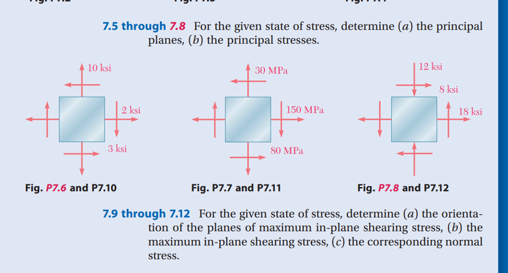 Solved 7.5 through 7.8 For the given state of stress, | Chegg.com Solved 7.5 through 7.8 For the given state of stress, | Chegg.com