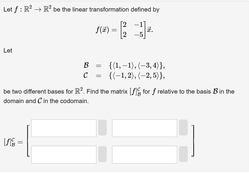 Solved Let f:R2→R2 be the linear transformation defined by | Chegg.com