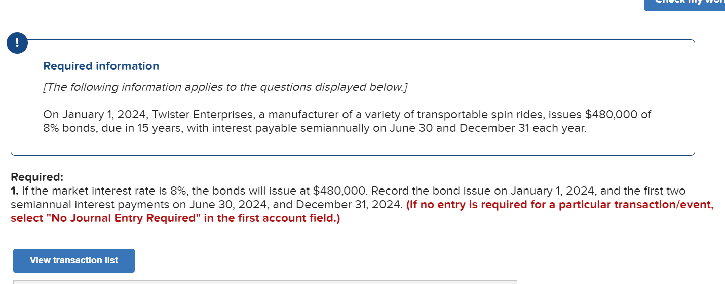 Solved Record the bond issue.Record the first semiannual | Chegg.com