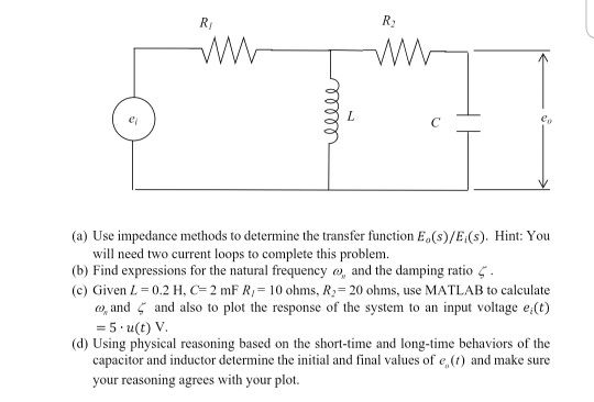 Solved M (a) Use impedance methods to determine the transfer | Chegg.com