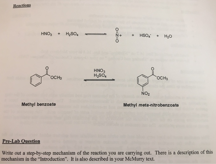 Solved Reactions HNO3 H2SO4 N Hso4 H20 HNO H2SO4 OCH3 OCH3 | Chegg.com