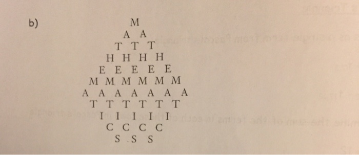 Solved Part B Applying Pascals Triangle In The Following 