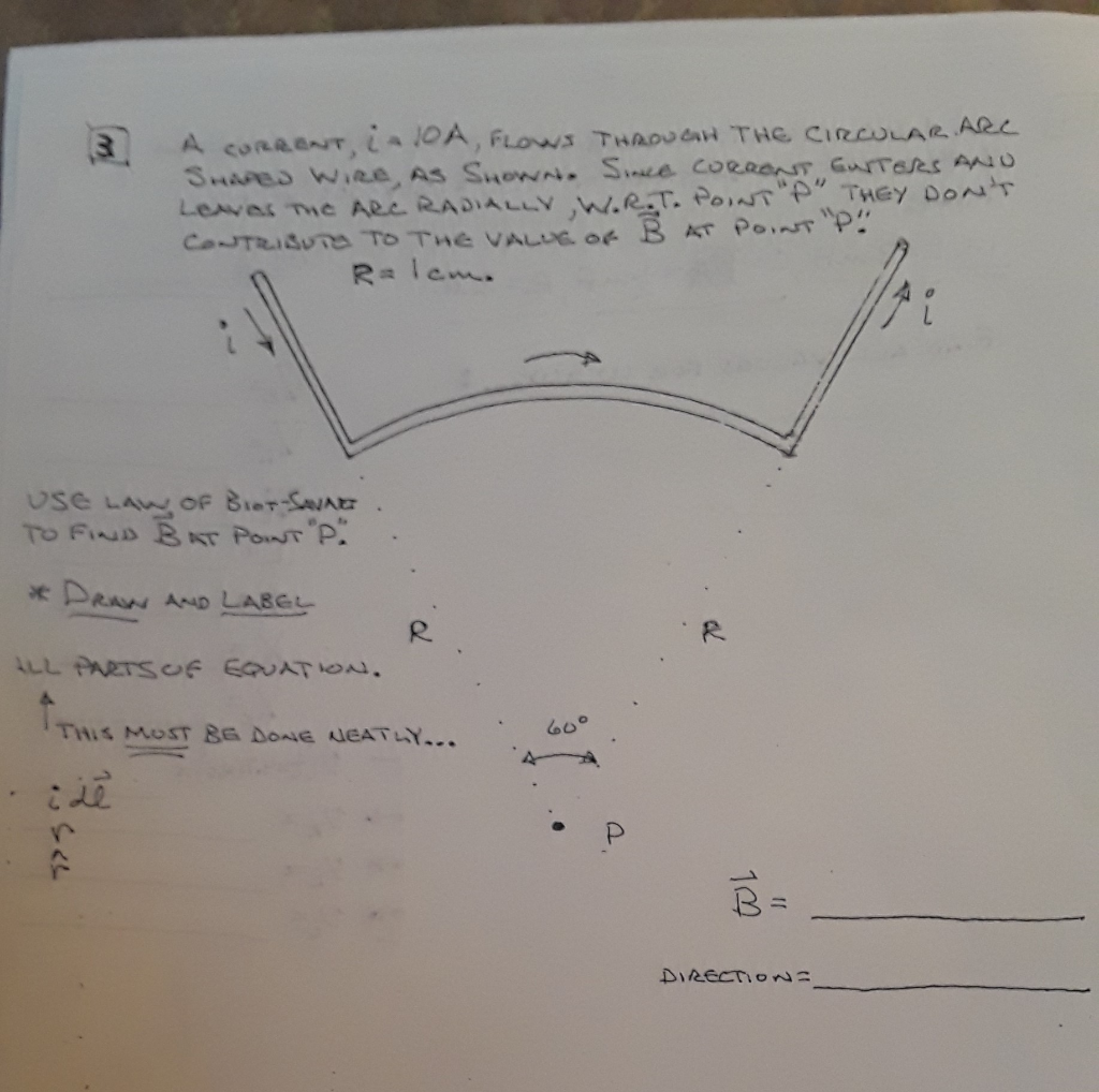Solved A CURRANT, IA IOA, FLOWS THROU CAN THE CIRCULAR ARC | Chegg.com