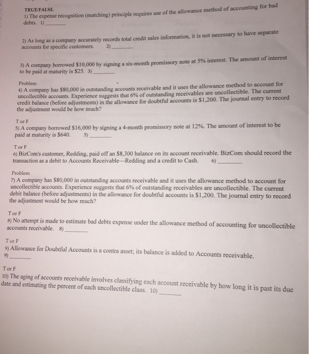 Solved 1) The expense recognition (matching) principle | Chegg.com