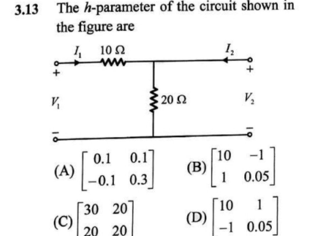 Solved 3.13 The h-parameter of the circuit shown in the | Chegg.com