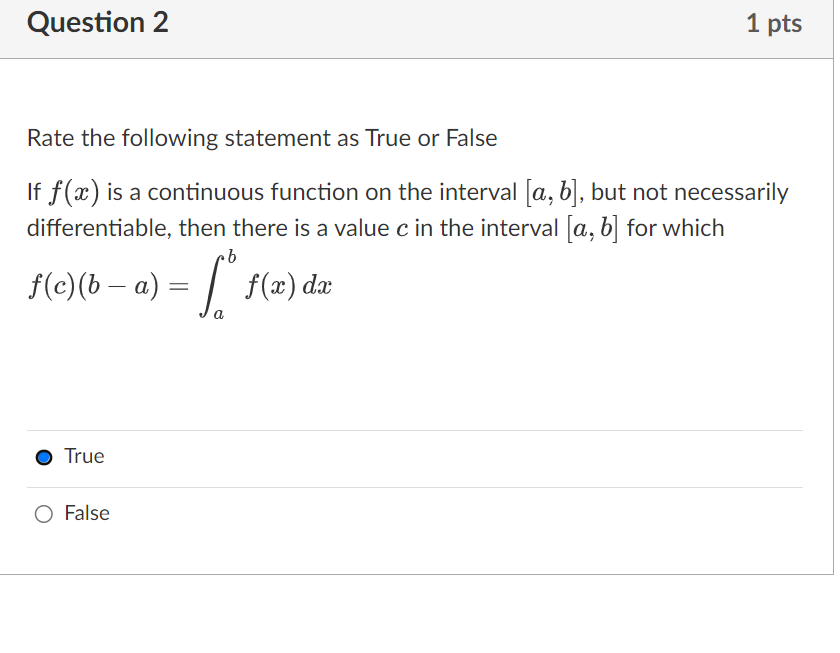 Solved Rate the following statement as True or False If f(x) | Chegg.com