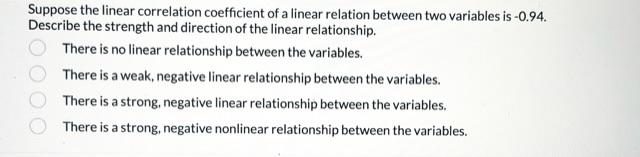 Solved Suppose the linear correlation coefficient of a | Chegg.com