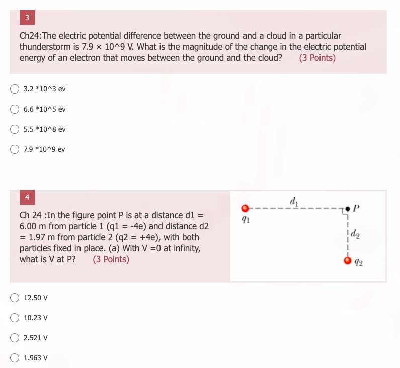 Solved Ch24:The electric potential difference between the | Chegg.com