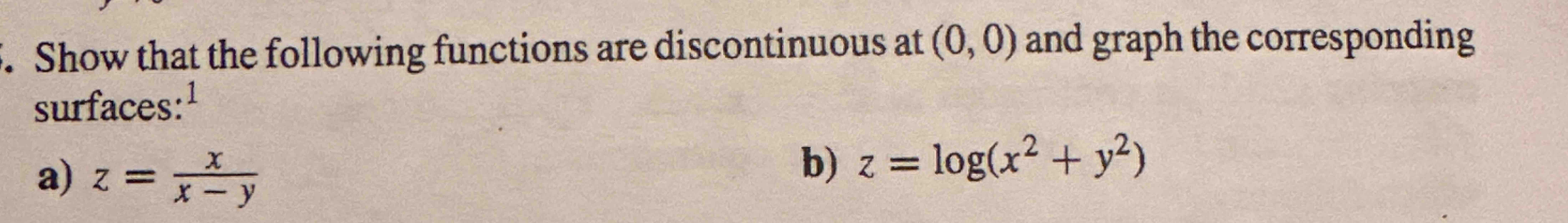 Solved Show that the following functions are discontinuous | Chegg.com