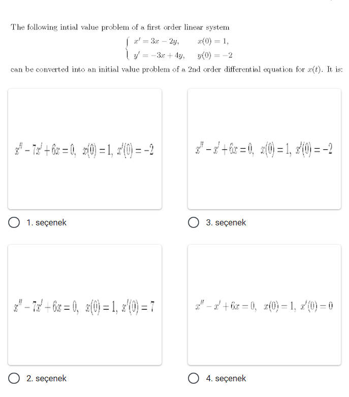 Solved The following intial value problem of a first order | Chegg.com