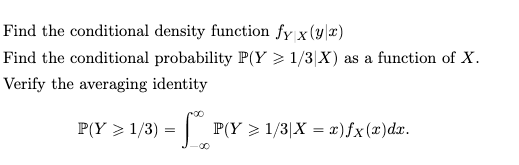 Solved Let the joint density of two random variables \\( X | Chegg.com