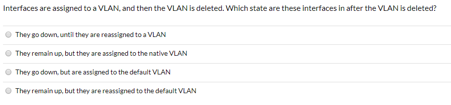 Solved Interfaces are assigned to a VLAN, and then the VLAN | Chegg.com