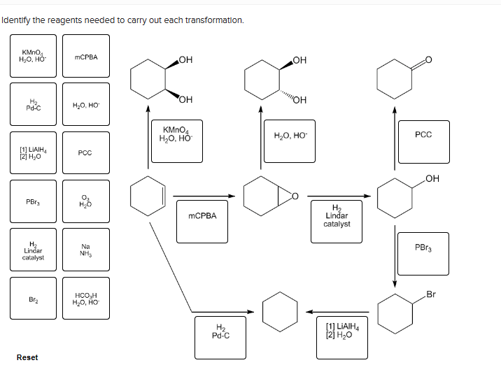 Solved Identlfy the reagents needed to carry out each | Chegg.com