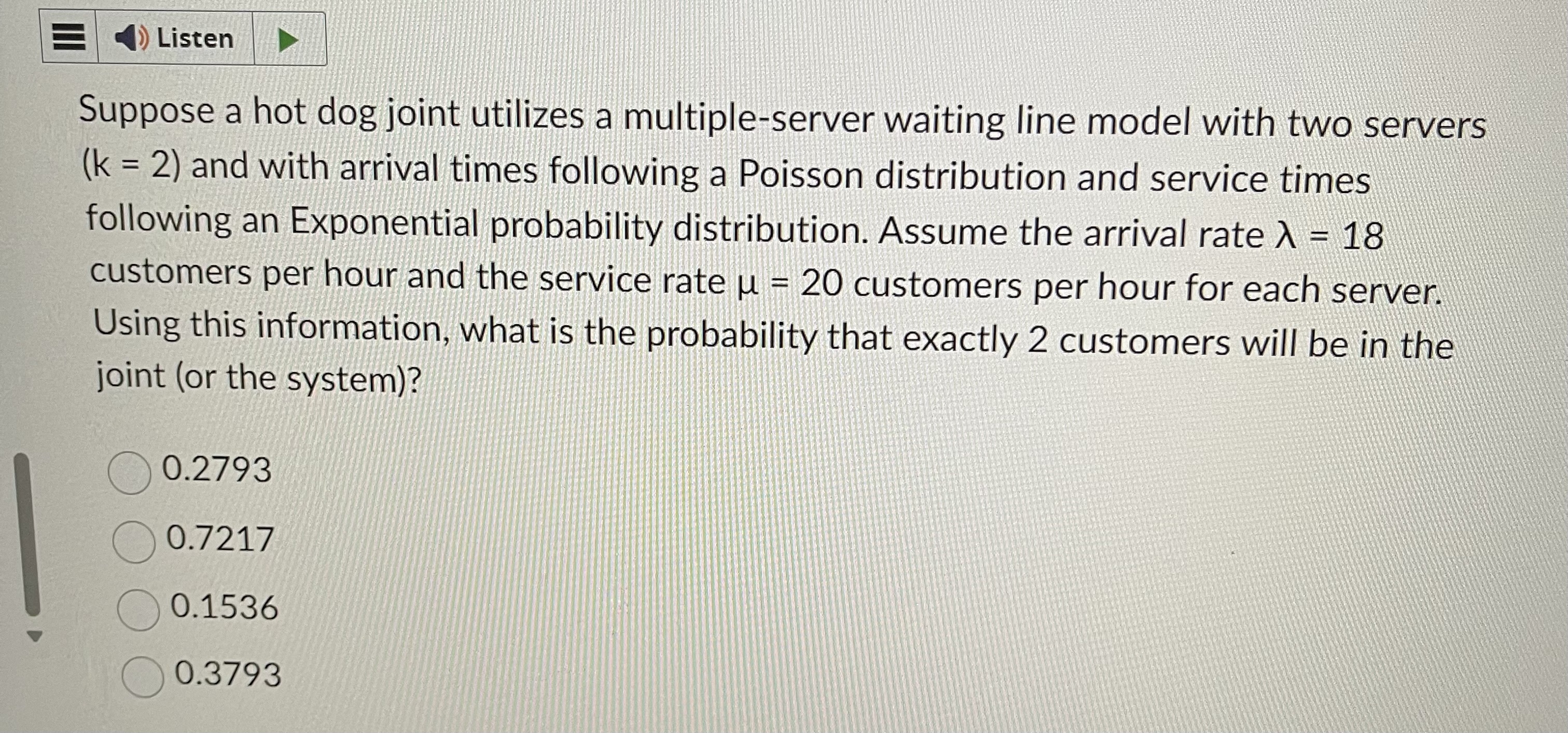 Solved Suppose a hot dog joint utilizes a multiple-server | Chegg.com