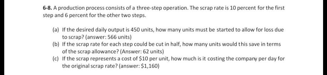 Solved 6-9. A process that produces computer chips has a | Chegg.com
