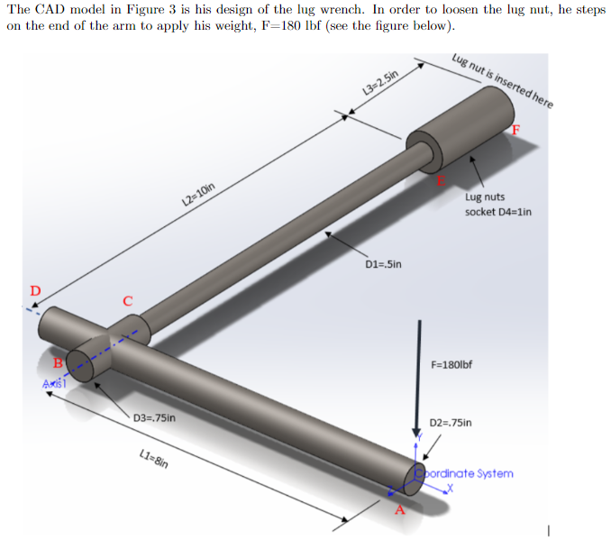 Solved The CAD model in Figure 3 is his design of the lug | Chegg.com