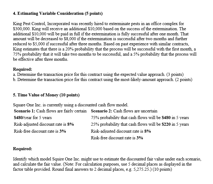 Solved 4. Estimating Variable Consideration (5 points) King | Chegg.com