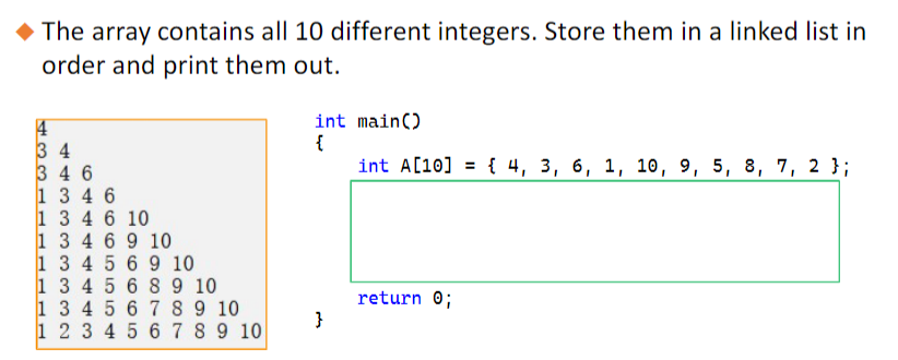 Solved The array contains all 10 different integers. Store | Chegg.com