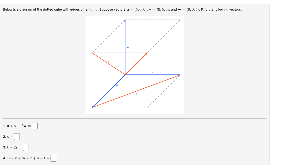 Solved Below is a diagram of the dotted cube with edges of | Chegg.com