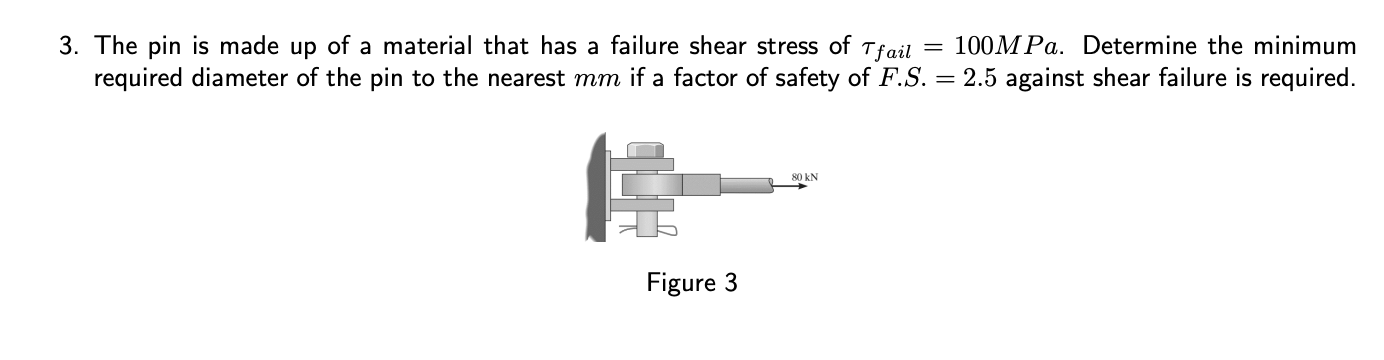 Solved 3. The pin is made up of a material that has a | Chegg.com