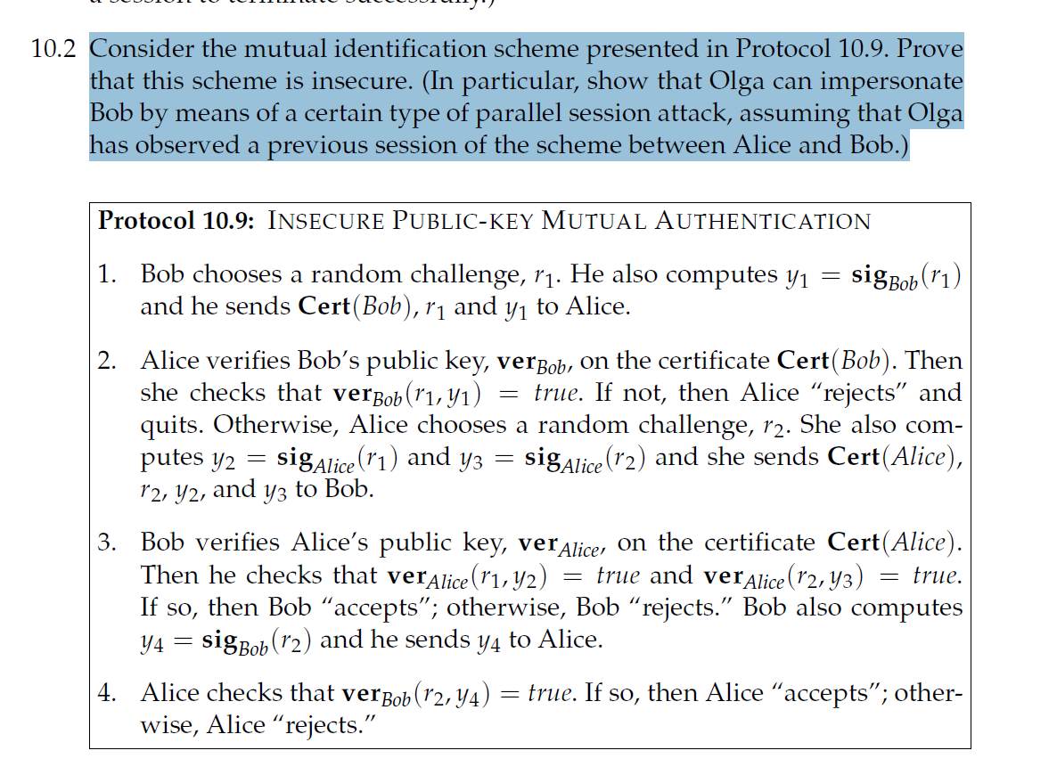Solved Consider the mutual identification scheme presented | Chegg.com