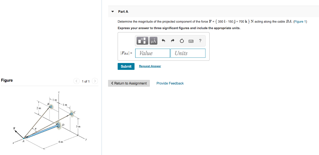 Solved Part A Determine The Magnitude Of The Projection Of