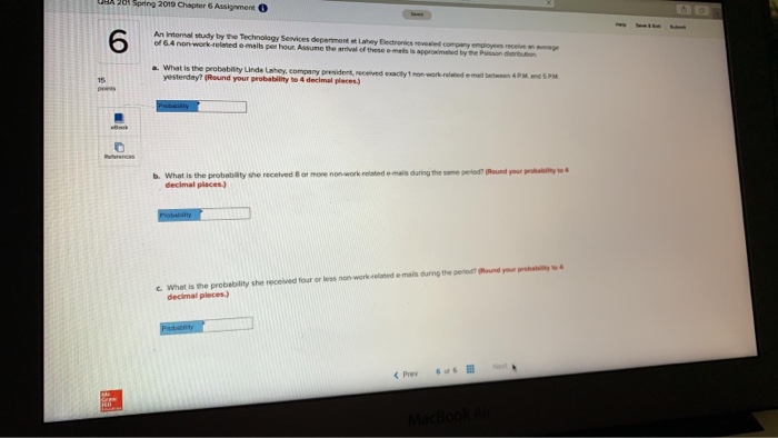 Solved QBA 201 Spring 2019 Chapter 6 Assignment . Given | Chegg.com