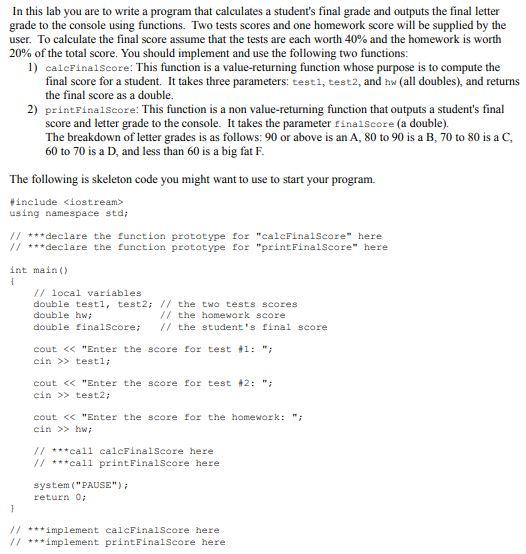 Solved In This Lab You Are To Write A Program That 9583
